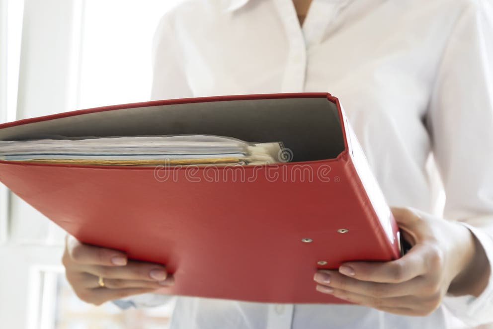 Close-up of Folder with Documents for Signature. Stock Image - Image of ...