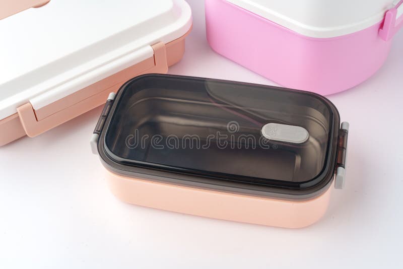 Close Up of Food Containers Isolated on White Background. Stock Photo ...