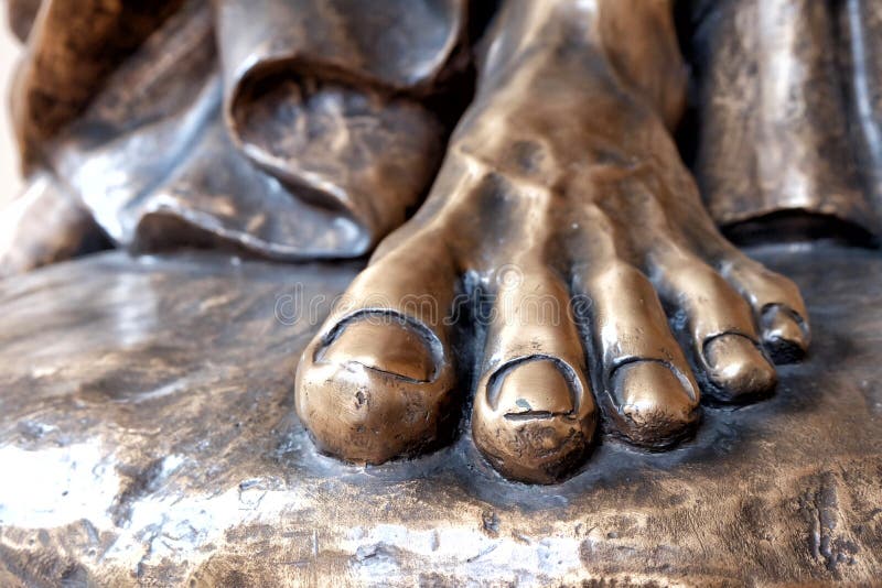 Close Up Foot of Bronze Statue. Stock Photo - Image of foot, abstract ...