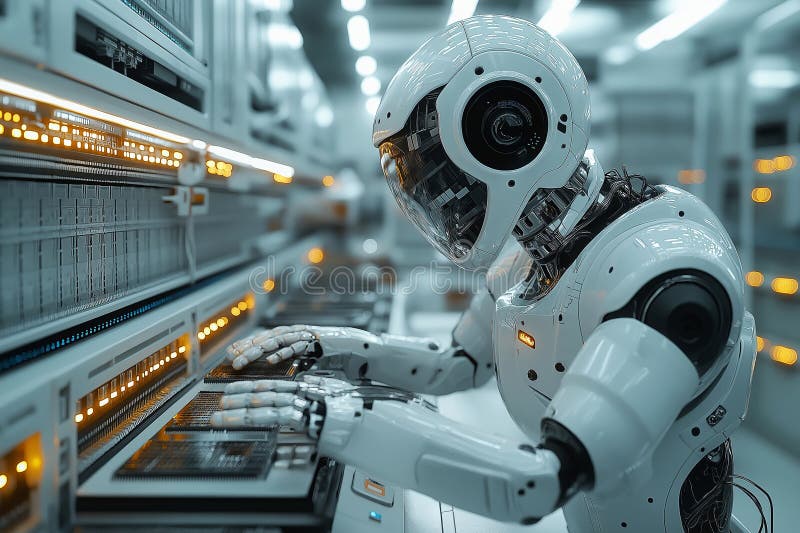 Close Up Footage of a Modern Robotic Arm Picking Up and Moving a ...