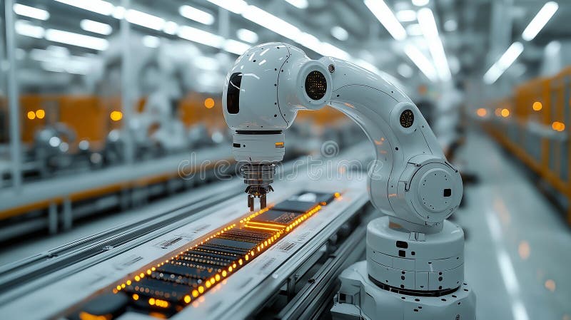 Close Up Footage of a Modern Robotic Arm Picking Up and Moving a ...