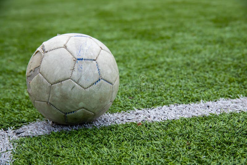 Close Up of Football at Football Field Stock Photo - Image of people ...