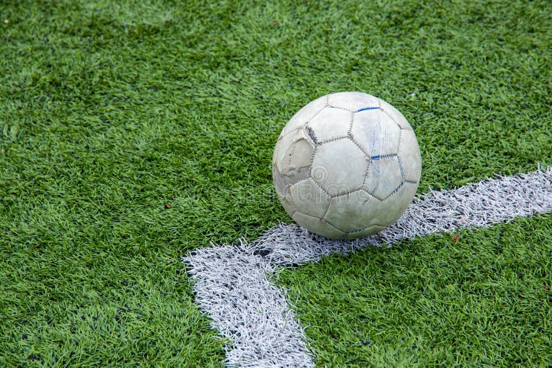 Close Up of Football at Football Field Stock Image - Image of ...