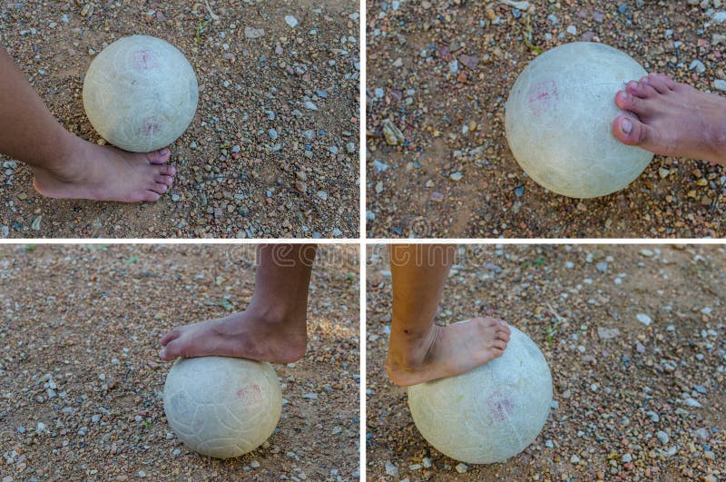 Football Player Tread on the Ball Stock Photo - Image of professional ...