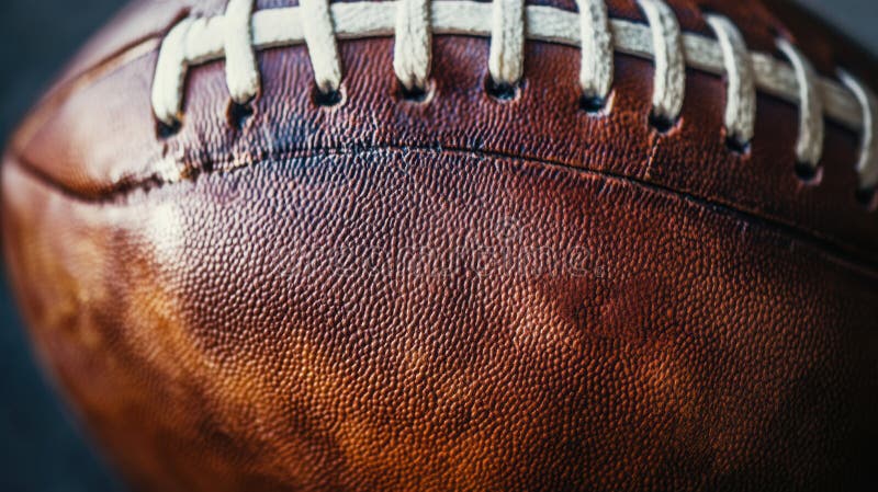 A Close Up of a Football with White Stitching on it, AI Stock Image ...