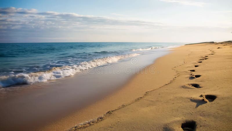 Close Up of Footprints in the Sand at Sunset Stock Video - Video of ...