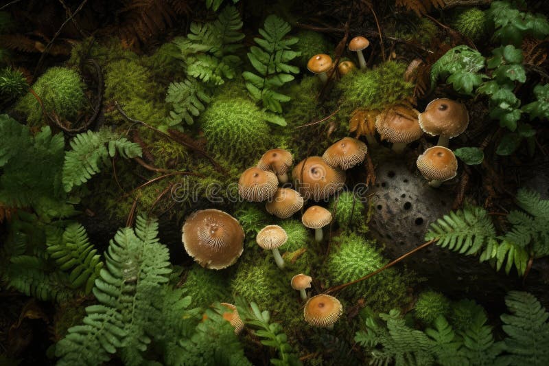 Close-up of Forest Floor, with Ferns and Mushrooms Stock Image - Image ... Close-up of Forest Floor, with Ferns and Mushrooms Stock Image - Image ...