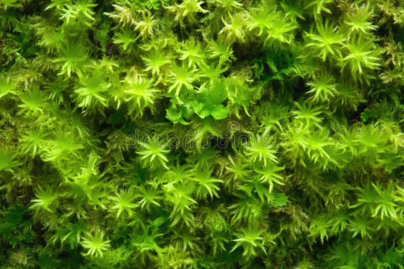 Close-up of Moss Growing on Tree Trunk, with Sunlight Peeking through ...