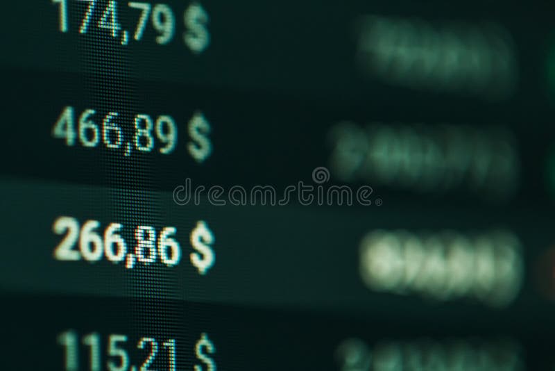 Close-up of Forex Stock Market Price Chart and Tickers on Digital ...
