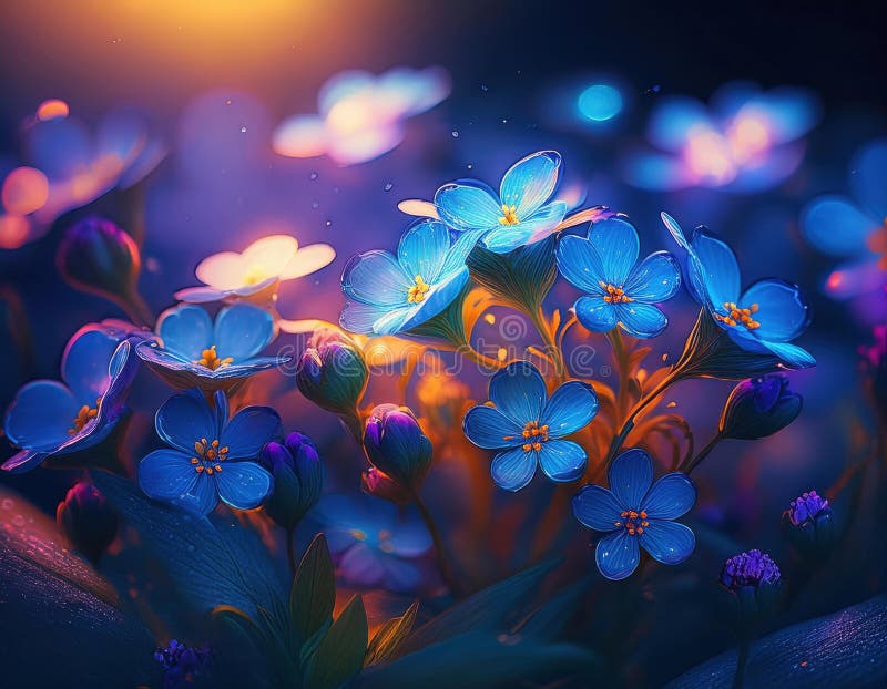 Close Up of a Forget-Me-Not Flower Stock Illustration - Illustration of ...