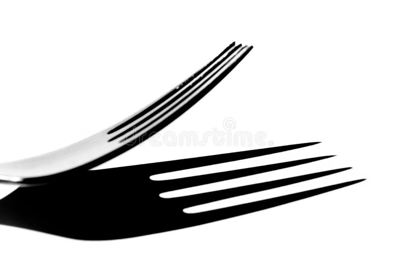 Close-up of a Fork with Hard Shadow Stock Photo - Image of contrast ...