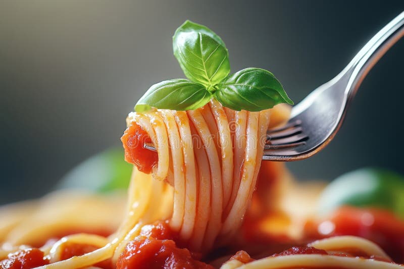 Close-Up of Fork Twirling Spaghetti Stock Illustration - Illustration ...