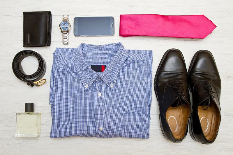 Close Up of Formal Clothes and Personal Stuff Stock Photo - Image of ...