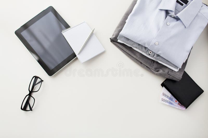 Close Up of Formal Clothes and Personal Stuff Stock Image - Image of ...