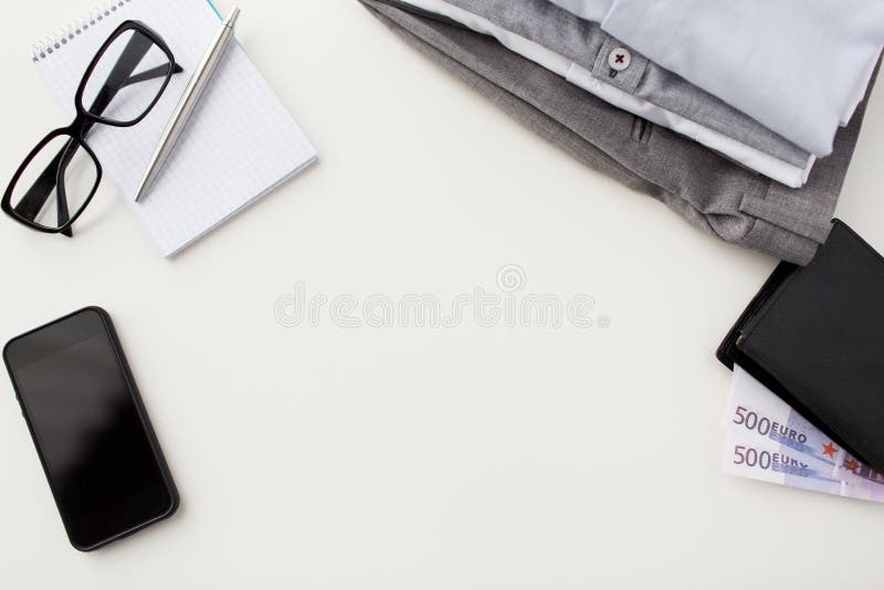 Close Up of Formal Clothes and Personal Stuff Stock Image - Image of ...