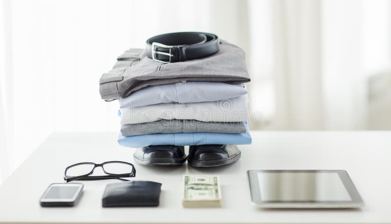 Close Up of Formal Clothes and Personal Stuff Stock Image - Image of ...