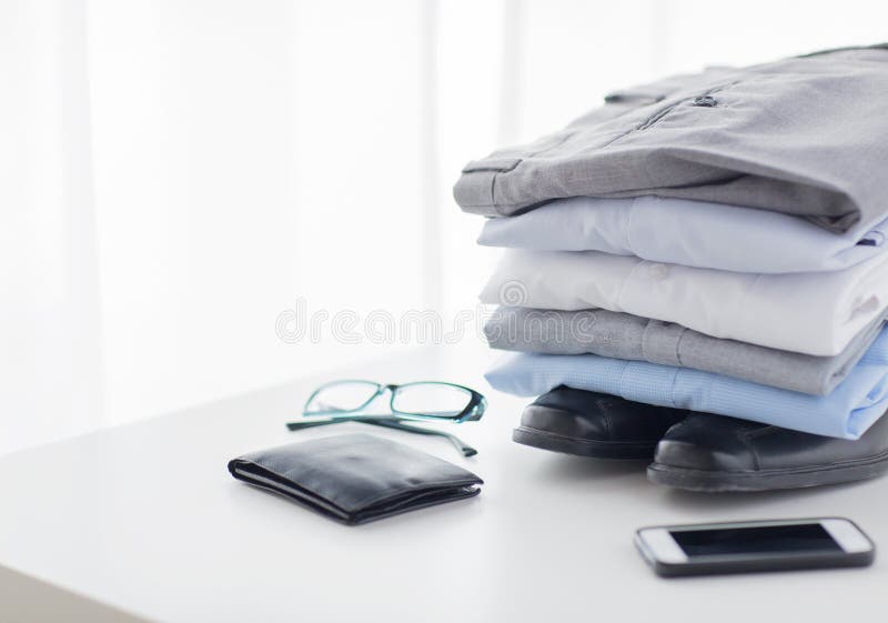 Close Up of Formal Clothes and Personal Stuff Stock Photo - Image of ...