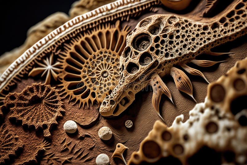 Close-up of Fossilized Dinosaur Bone, with Intricate Details Visible ...