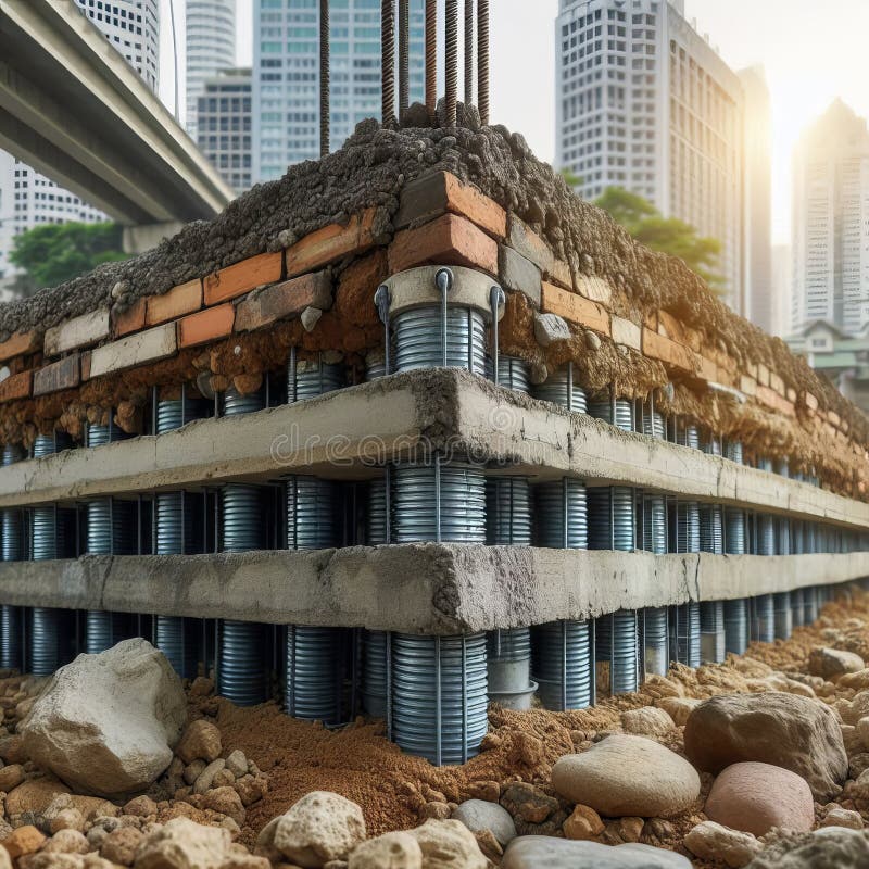 Close Up Foundation Junction the Base of the Buildings Where Old Stock ...