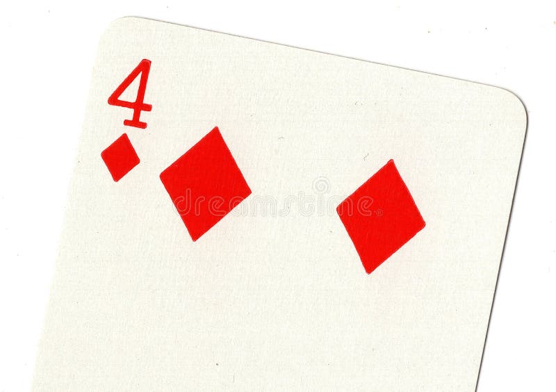 Close Up of a Four of Diamonds Playing Card. Stock Illustration ...