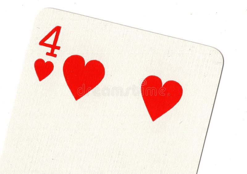 Close Up of a Four of Hearts Playing Card. Stock Illustration ...