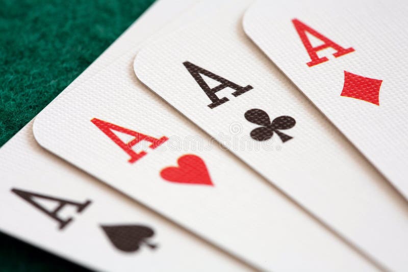 Close-up of Four Playing Cards Stock Image - Image of gambling, felt ...