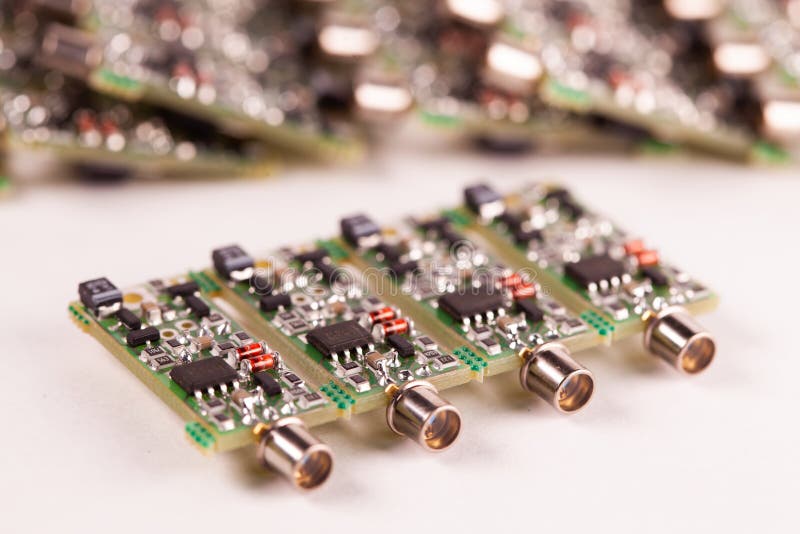 Close-up of Four Small Microcircuits PCB Stock Image - Image of ...