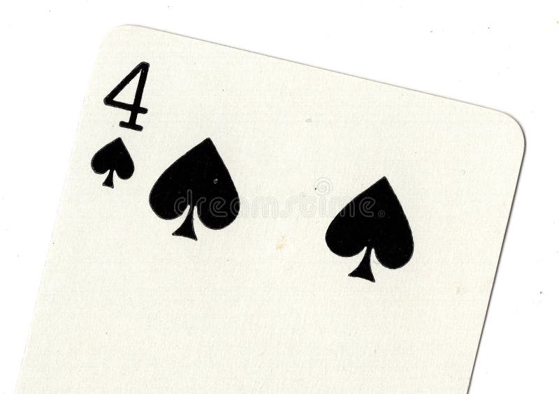 Close Up of a Four of Spades Playing Card. Stock Illustration ...