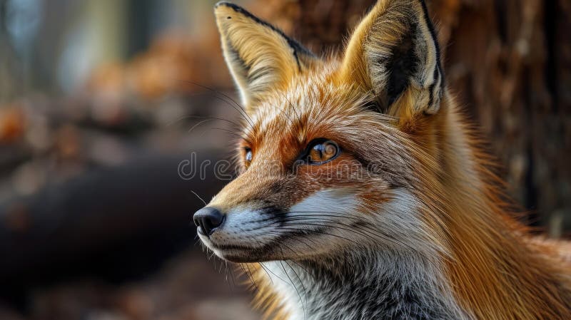 A Close Up of a Fox Looking Off into the Distance, AI Stock ...