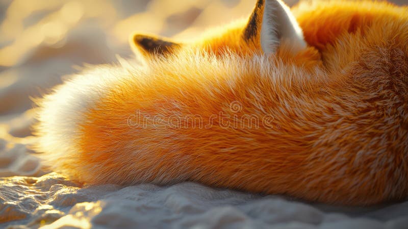 Golden Hour Fox: a Close-Up of a Red Fox S Luxurious Tail Stock ...
