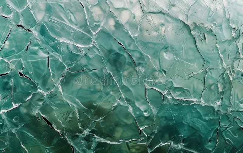Close-up of Fractured Glass, Intricate Patterns of Cracking and ...