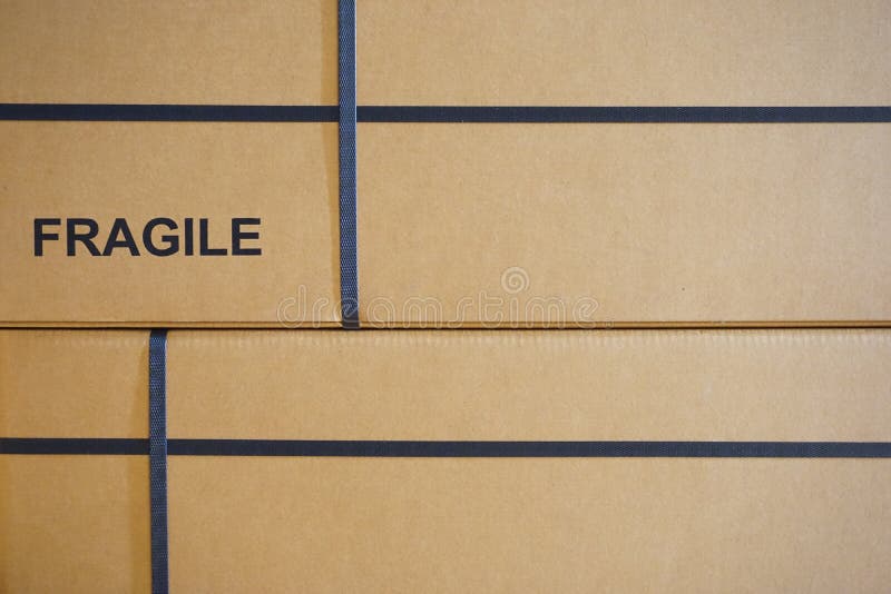 Fragile text on box stock photo. Image of parcel, recycle - 120521778
