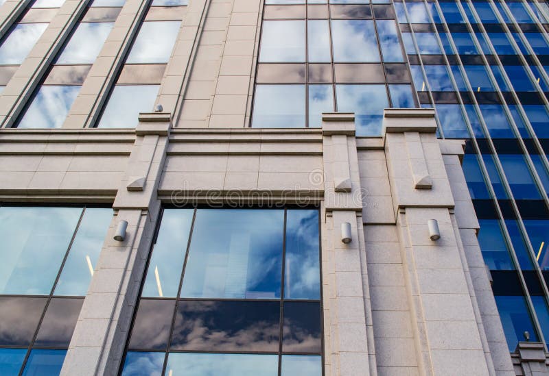 Close-up of a Fragment of a Modern Office Building with Architectural ...