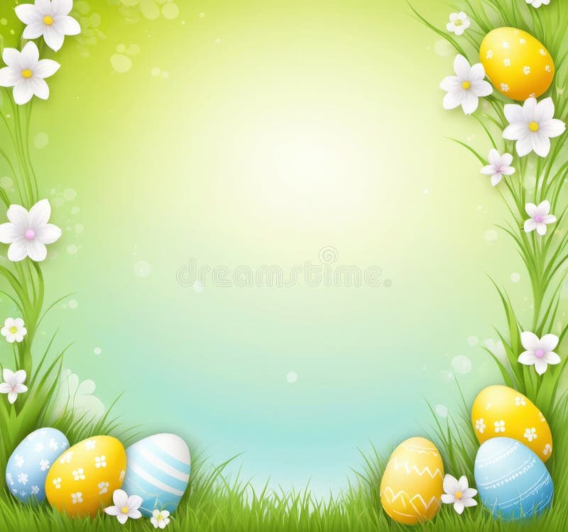 Close Up of a Frame of Easter Scene Stock Illustration - Illustration ...