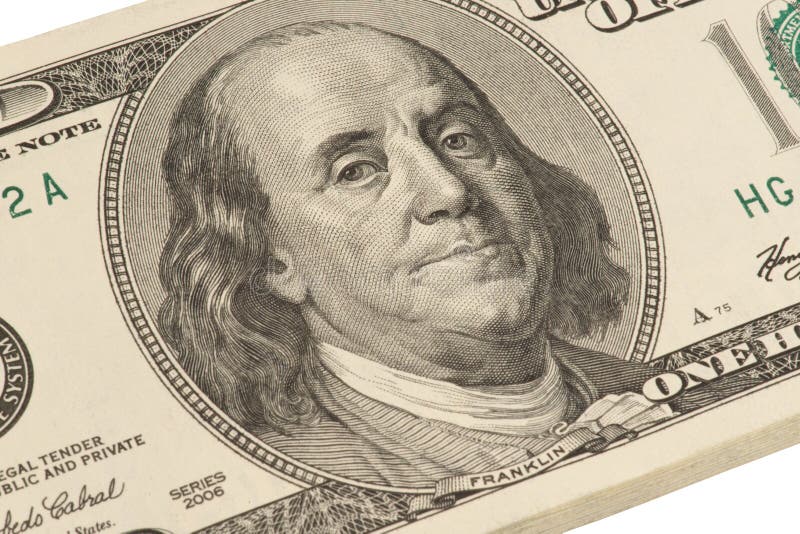 Close Up of Franklin S Portrait Stock Image - Image of dollar, note ...