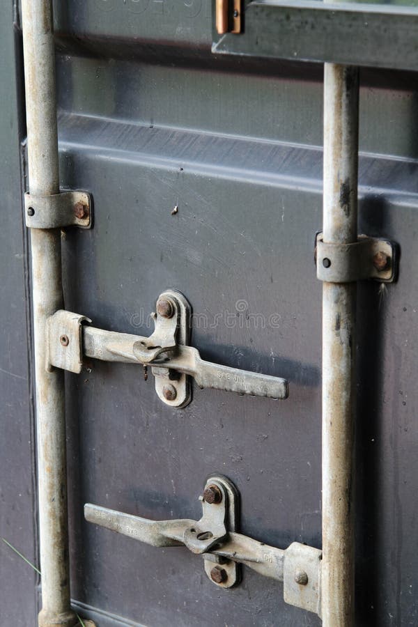 Door Lock on Freight Container Stock Photo - Image of load, gray: 191426290