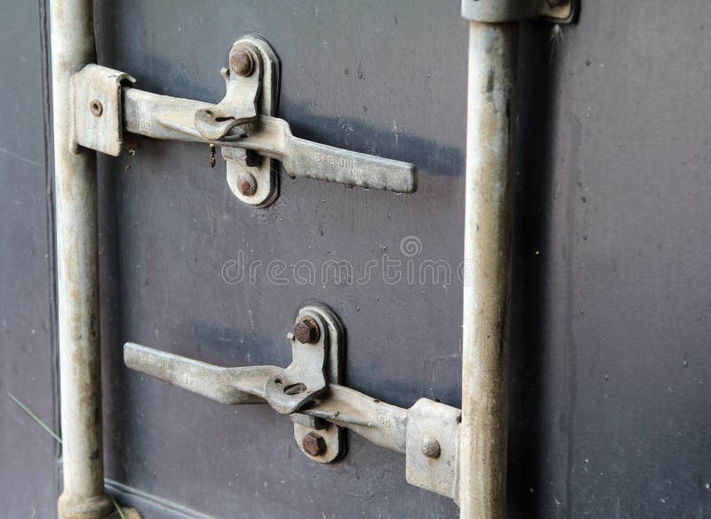 Door Lock on Freight Container Stock Photo - Image of lock, cargo ...
