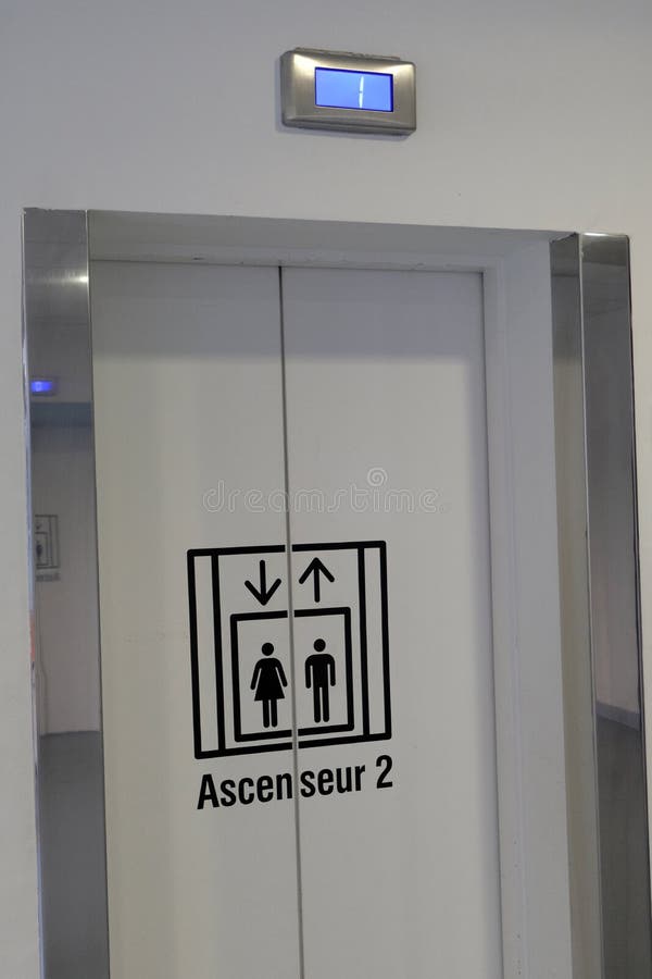 Close-up on French Elevator Doors Stock Image - Image of interior ...