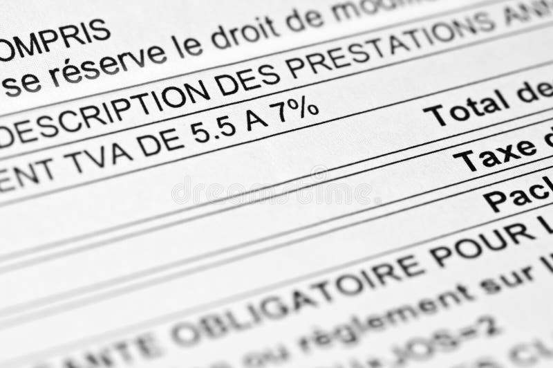 Close Up of a French Invoice Stock Photo - Image of economy, increase ...