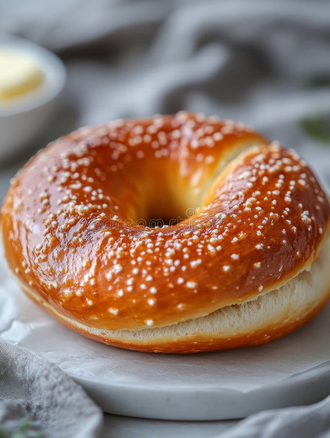 A Close-up of a Fresh Bagel with Sesame Seeds. Stock Photo - Image of ...