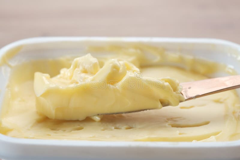 Close Up of Fresh Butter in a Container Stock Photo - Image of ...