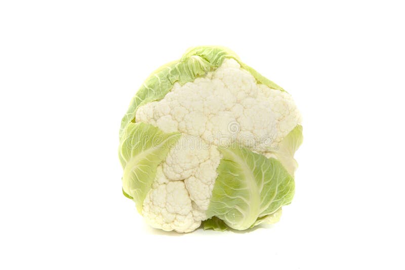 Fresh Cauliflower Isolated on White Background Stock Image - Image of ...