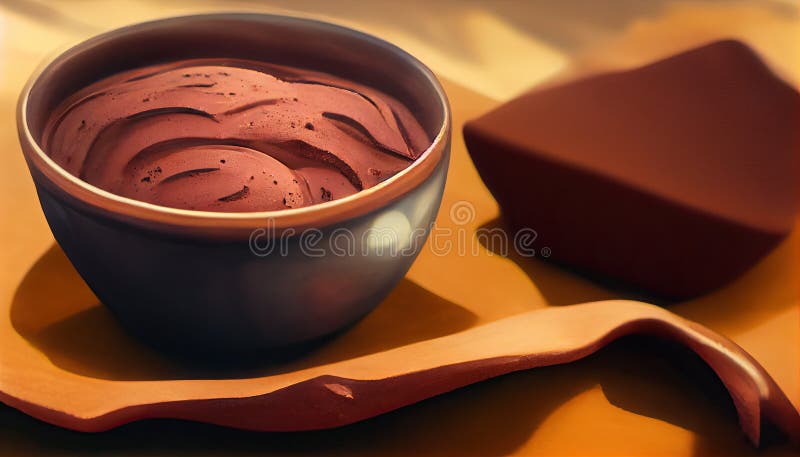 Close Up of Fresh Chocolate Mousse on Table.Generative AI Stock ...