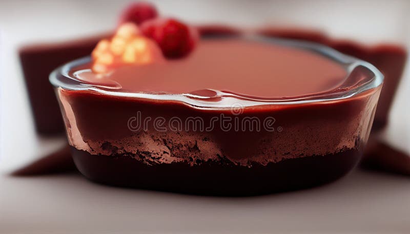 Close Up of Fresh Chocolate Mousse on Table.Generative AI Stock ...