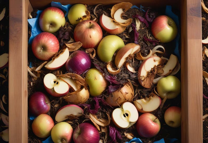 Close Up of Fresh Food Waste in Recycling Bin at Home Stock ...