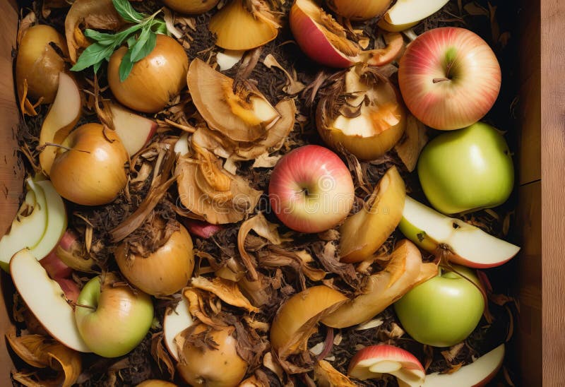 Close Up of Fresh Food Waste in Recycling Bin at Home Stock ...