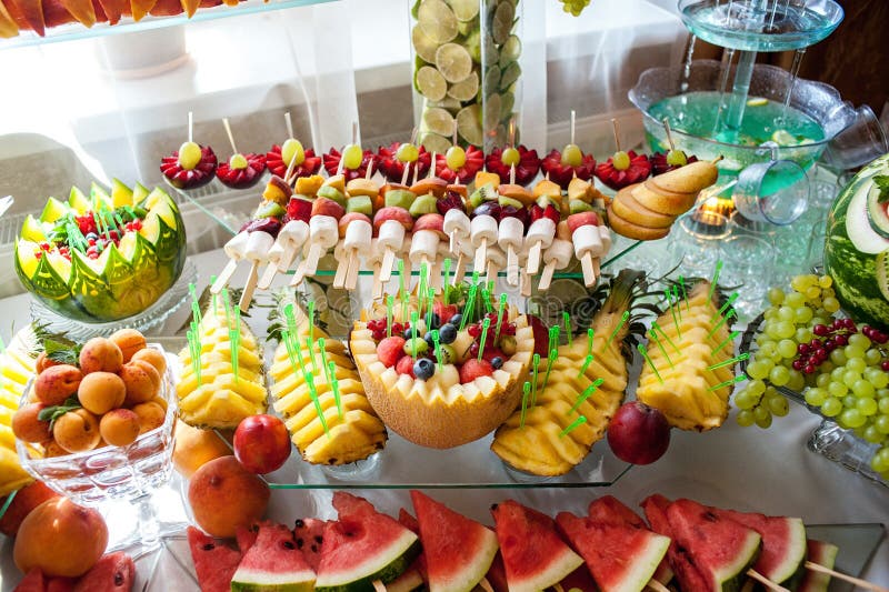 Close Up of a Fresh Fruits on a Buffet Stock Photo - Image of catering ...