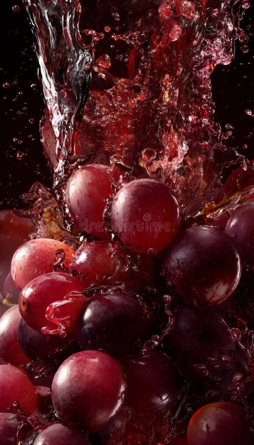 Close Up of Fresh Grapes Exploding with Juicy Essence, Capturing the ...