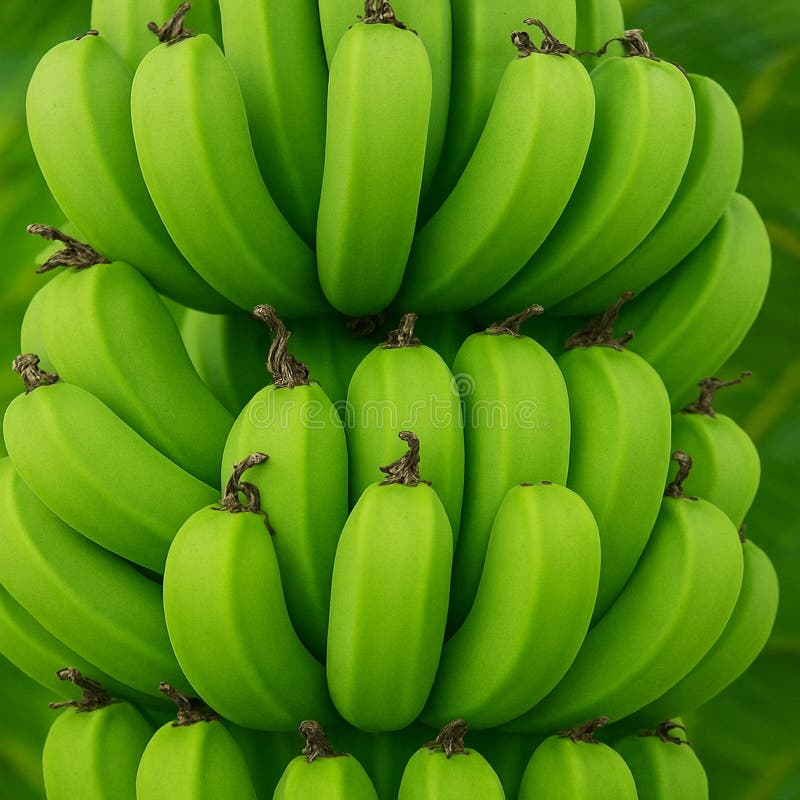 Close -up of Fresh Green Bananas on Tree Stock Image - Image of fresh ...