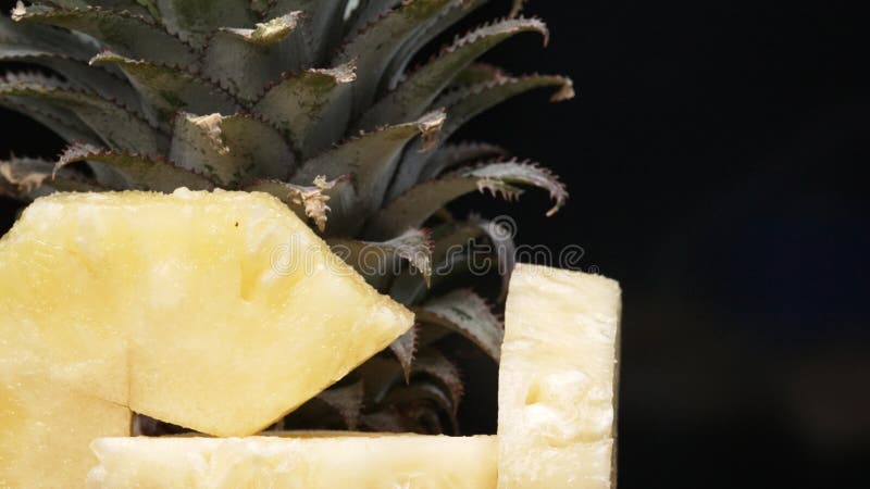 Close Up of Fresh Pineapple with Slice of Peel Pineapple Insert ...
